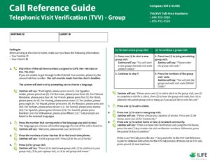 Call Reference Guide – TVV Group – iLIFE Financial Management Services