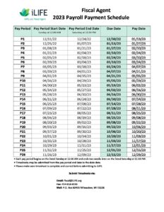 Fiscal Agent 2023 Payroll Payment Schedule – iLIFE Financial Management ...