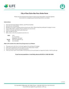 IRIS Transit Order Form Eau Claire – iLIFE Financial Management Services