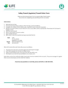 Transit Order Form Valley Transit Appleton – iLIFE Financial Management ...