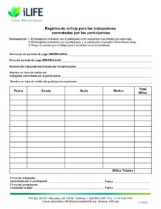 IRIS Mileage Log – Spanish – iLIFE Financial Management Services