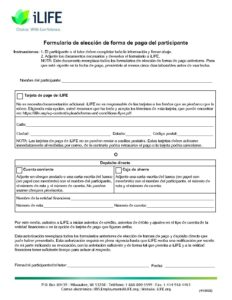 Participant Payment Election Form – Spanish – iLIFE Financial ...