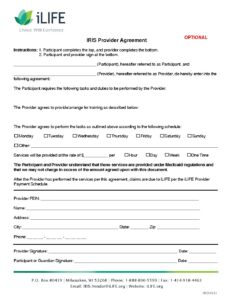 Provider Agreement – Blank – iLIFE Financial Management Services
