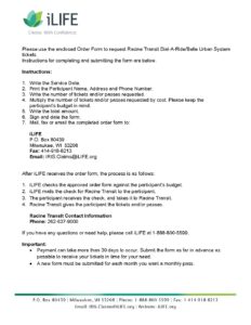 Racine-Transit-Form – iLIFE Financial Management Services