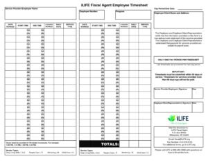 Childrens Waiver Programs Fiscal Agent Timesheet In-Out – Fillable ...