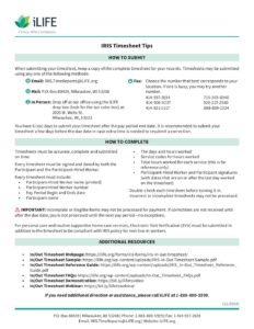 iLIFE IRIS Time Report Tips Flier – iLIFE Financial Management Services
